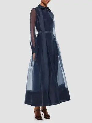 Simkhai Montgomery Organza Button-front Gown - Midnight