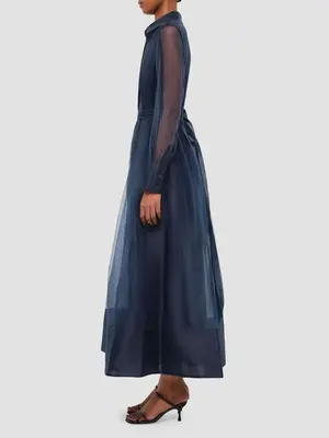 Simkhai Montgomery Organza Button-front Gown - Midnight