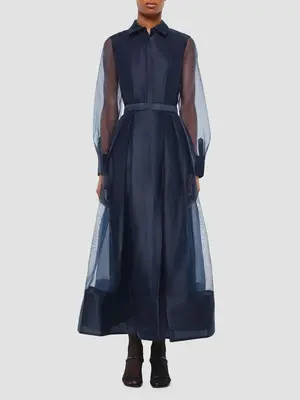 Simkhai Montgomery Organza Button-front Gown - Midnight