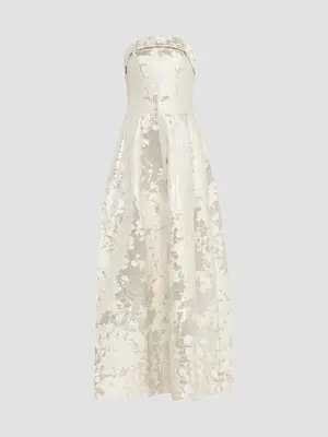 Simkhai Octavia Floral Strapless Gown