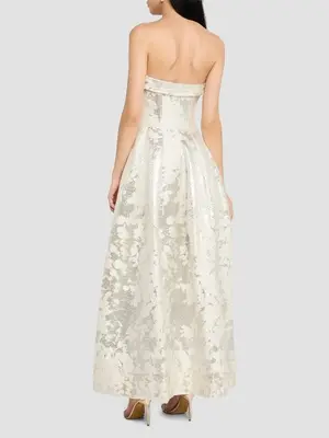 Simkhai Octavia Floral Strapless Gown