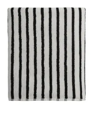 PARACHUTE Organic Resort Stripe Bath Towel In Black,white - Plaster With Soft Black