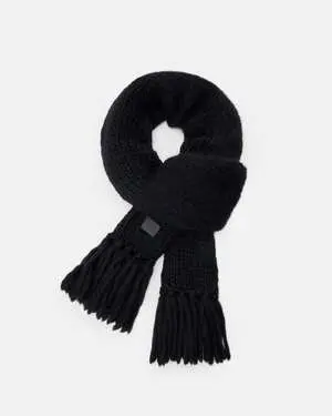 ALLSAINTS Amber Mixed Knitted Scarf - Black
