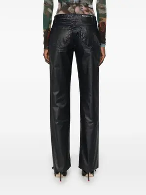 MUGLER Wax-effect Straight-leg Trousers