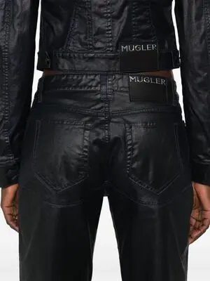 MUGLER Wax-effect Straight-leg Trousers