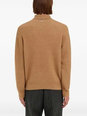 FERRAGAMO Knitted Polo Shirt - Brown