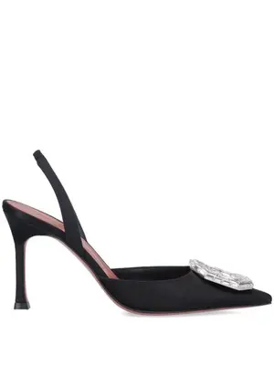 Amina Muaddi 105mm Camelia Pumps