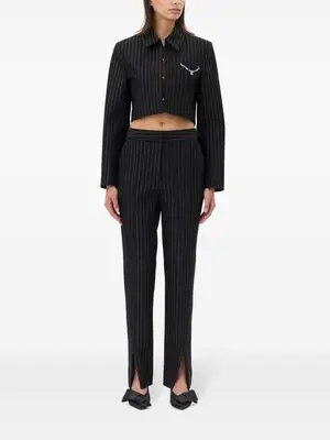 GANNI Striped Cropped Blazer