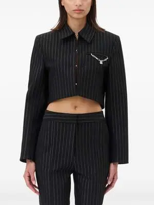 GANNI Striped Cropped Blazer