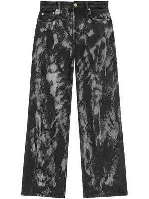 GANNI Painterly-print Palazzo Trousers