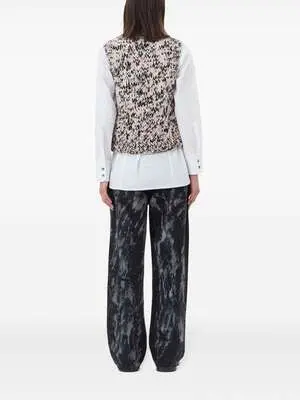 GANNI Painterly-print Palazzo Trousers