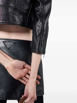 Prada Leather Mini Skirt