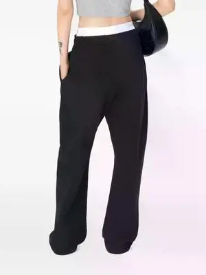 MARINE SERRE Embroidered Fleece Track Pants - Black