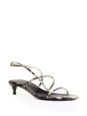 Khaite 35mm Snakeskin-print Sandals - Neutrals