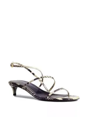 Khaite 35mm Snakeskin-print Sandals - Neutrals
