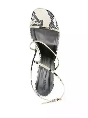 Khaite 35mm Snakeskin-print Sandals - Neutrals