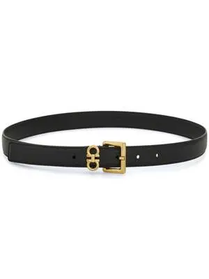FERRAGAMO Gancini-plaque Leather Belt