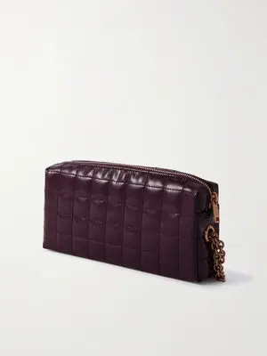 Saint Laurent Cassandre Mini Matelassé Vinyl Clutch - Burgundy