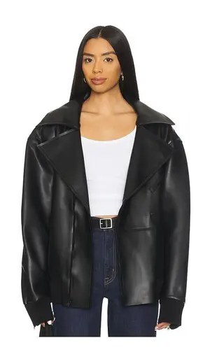 Norma Kamali Oversized Moto Jacket - Black
