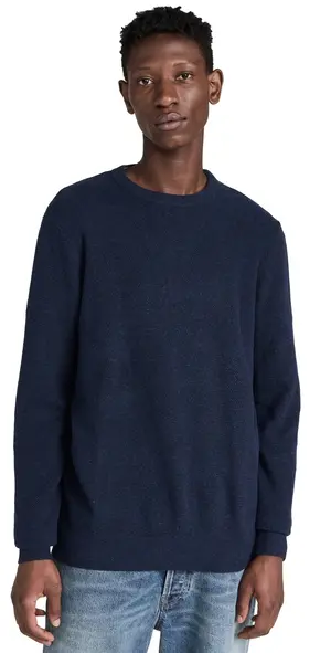 Faherty Brand Jackson Crewneck Sweater - Navy Heather