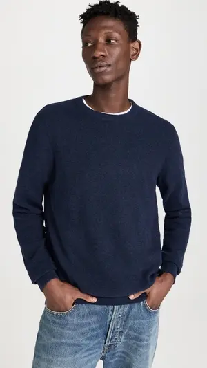 Faherty Brand Jackson Crewneck Sweater - Navy Heather