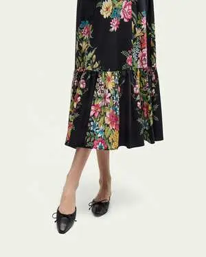 Manolo Blahnik Lambskin Ballerina Mules - Black