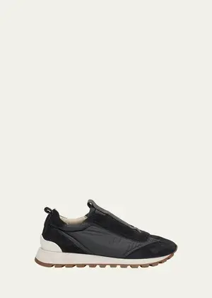 Brunello Cucinelli Monili Laceless Trainer Sneakers - Black