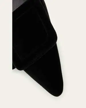 Manolo Blahnik Maysale Velvet Mule Pumps - Black