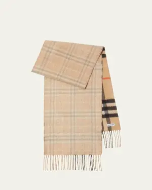 Burberry Check Cashmere Scarf Sand Flex Melange