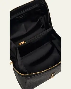 Saint Laurent Vanity Case In Grained Leather - Noir