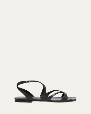 JIMMY CHOO Ayla Strappy Leather Sandals - Black
