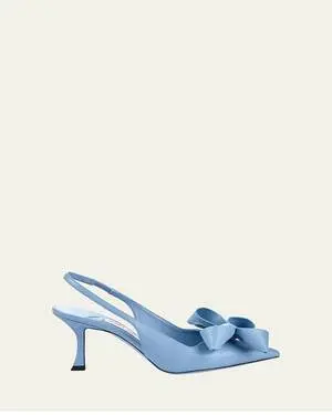JIMMY CHOO Staz Leather Slingback Pumps - Blue