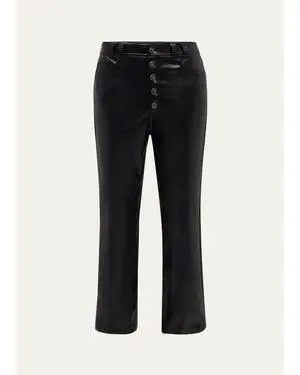 Cinq À Sept Wallace Faux Leather Bootcut Ankle Pants - Black