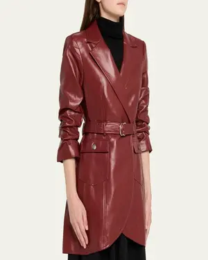 Cinq À Sept Holly Cropped Vegan Leather Jacket - Black