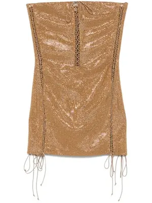 Giuseppe Di Morabito Crystal-embellished Mini Dress - Brown