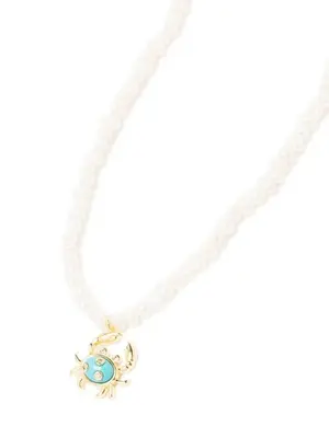 ESHVI Pearl Crab Pendant Necklace - Neutrals
