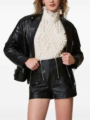 TWINSET Fairfax Leather Shorts