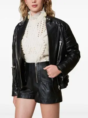 TWINSET Fairfax Leather Shorts