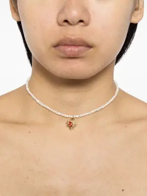 ESHVI Pearl Crab Pendant Necklace - Neutrals