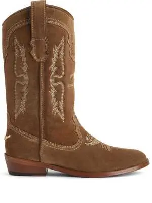 Zadig&Voltaire Western Tex Suede Boots - Brown