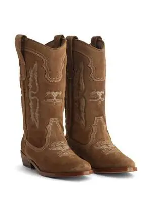 Zadig&Voltaire Western Tex Suede Boots - Brown