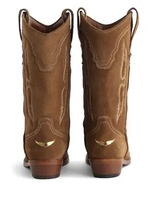 Zadig&Voltaire Western Tex Suede Boots - Brown