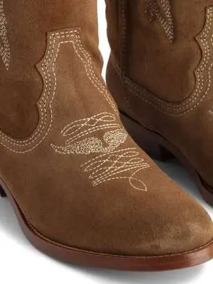 Zadig&Voltaire Western Tex Suede Boots - Brown
