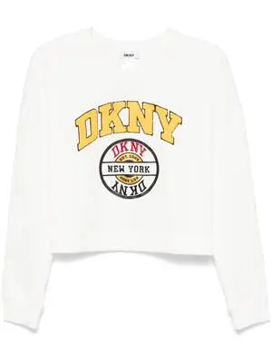 Dkny Varsity Logo Sweatshirt - White