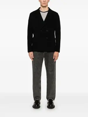 Harris Wharf London Peak-lapel Double-breasted Fleece Blazer