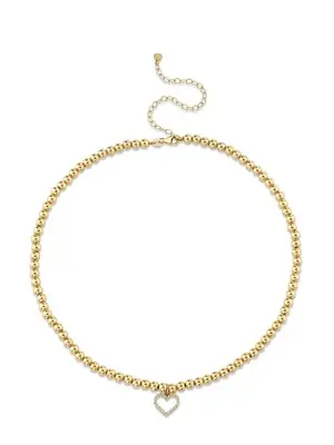 SYDNEY EVAN 14kt Yellow Open Heart Diamond Choker - Gold
