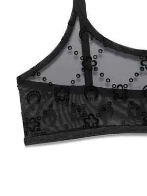 MARINE SERRE Moonogram Mesh Bra - Black