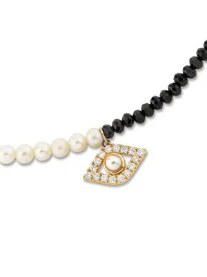 SYDNEY EVAN Evil Eye Pearl Necklace