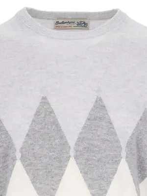 BALLANTYNE Argyle-intarsia Jumper - Grey