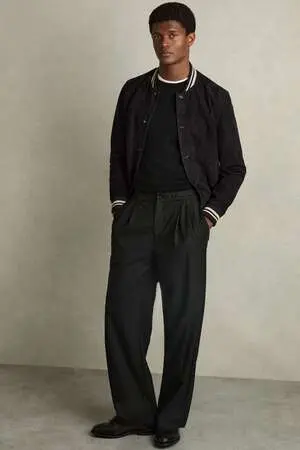 REISS Banridge Suede Bomber Jacket